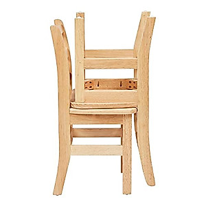 ECR4Kids Three Rung Ladderback Chair, Classroom Seating, Natural, 2-Pack