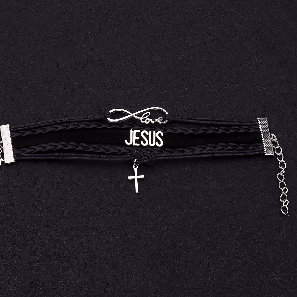 HOLLP Infinity Love JESUS Cross Bracelet Jesus Prayer Jewelry Religious Jewelry Christian Gift (JESUS Bracelet)