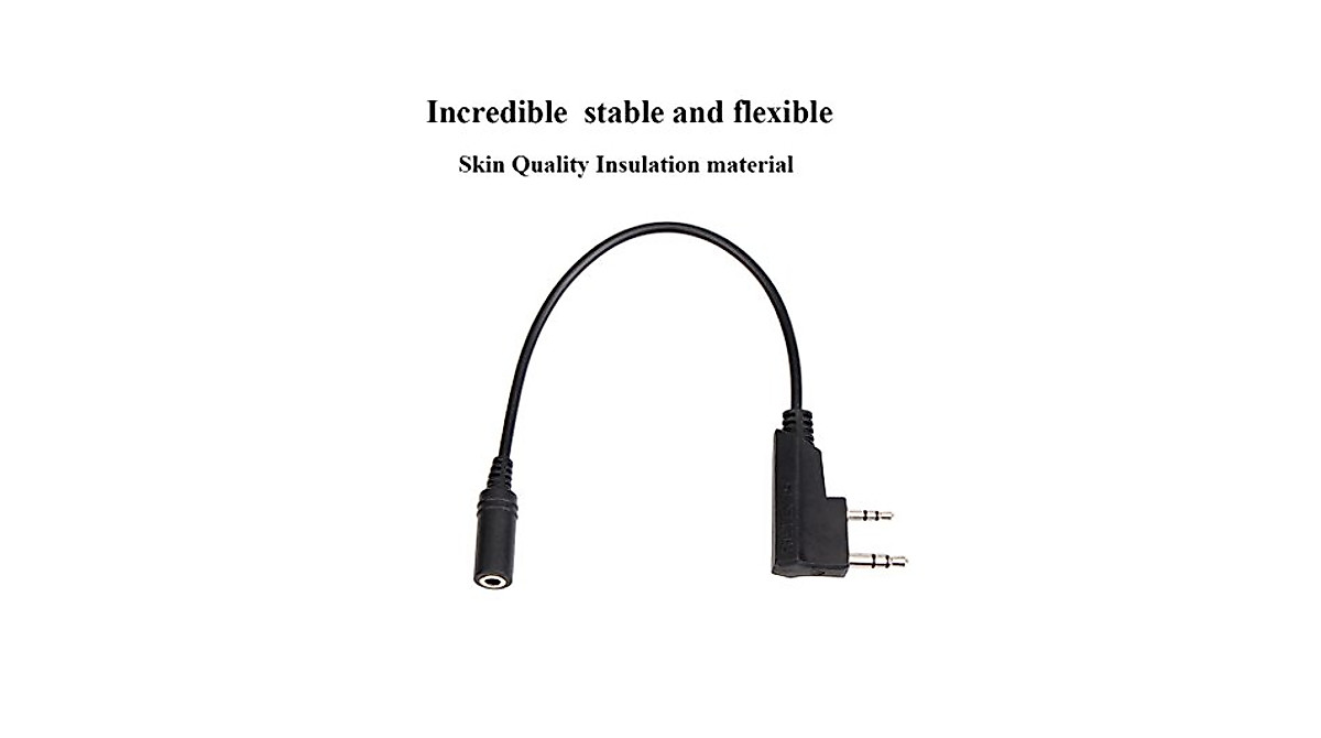 Retevis 2 Pin to 3.5mm Headset Adapter for RT Series Walkie Talkies