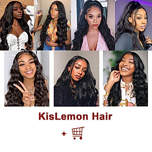 Kislemon Clip in Hair Extensions #1B Natural 10A Body Wave 100% Unprocessed Virgin Human Hair Cheap 8 Pieces/Lot 125g with 16 Clips(26 Inch)