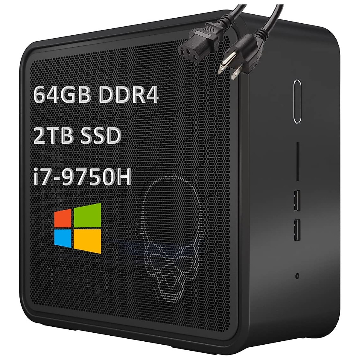 Intel NUC 9 NUC9i7QNX (Intel 6-Core i7-9750H, 64GB RAM, 2TB PCIe SSD, 2 x Thunderbolt, WiFi 6, HDMI, Win 10 Pro) Ghost Skull Canyon Extreme Gaming Box Elite Mini Tiny Business Desktop, 3-year warranty