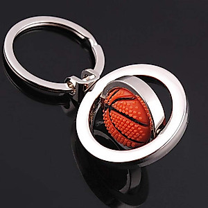 YQIMYIM 3D Rotating Basketball Key Chain Keyring Creative Gifts Accessories