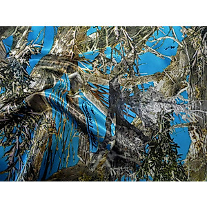 10 Yard Lot Fabric True Timber Camo MC2 Blue Charmeuse Silky Bridal Satin CS23 (10 Yard Lot)