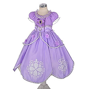 Lito Angels Baby Girls' Princess Dress Up Costume Purple Fancy Party Dress Outfit with Accessories Size 24 Months B
