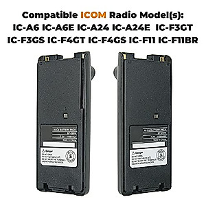 Vineyuan BP-209N NI-CD Battery Compatible for ICOM IC-A6 IC-A24 IC-V8 IC-V82 IC-U82 IC-F3GS IC-F4GS IC-F30GT IC-F12 IC-F21 IC-F22 BP-210 BP-222 BP-209N BP-210N BP-222N
