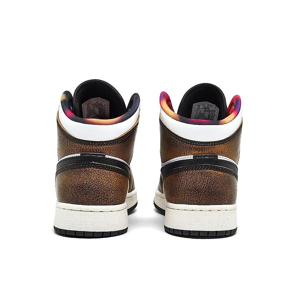 Nike Big Kid's Jordan 1 Mid SE Wear Away Black/Taxi-White-Sail (DQ8418 071) - 4