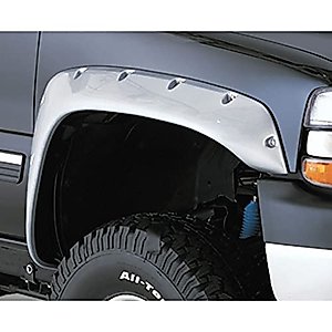 Bushwacker Cutout Pocket/Rivet Style Front Fender Flares | 2-Piece Set, Black, Smooth Finish | 40051-02 | Fits 1999-2006 Chevrolet/GMC Silverado/Sierra 1500; 2007 Silverado/Sierra 1500 Classic