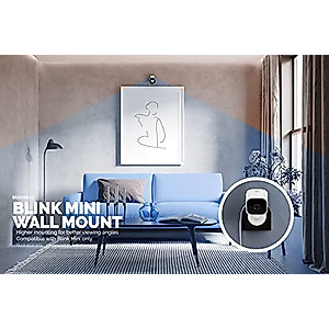 BRAINWAVZ Adhesive Wall Mount for Blink Mini Camera, 2 Pack, No Hassle Holder, Strong 3M VHB Tape, No Screws, No Mess Install, Bracket Stand (Black)