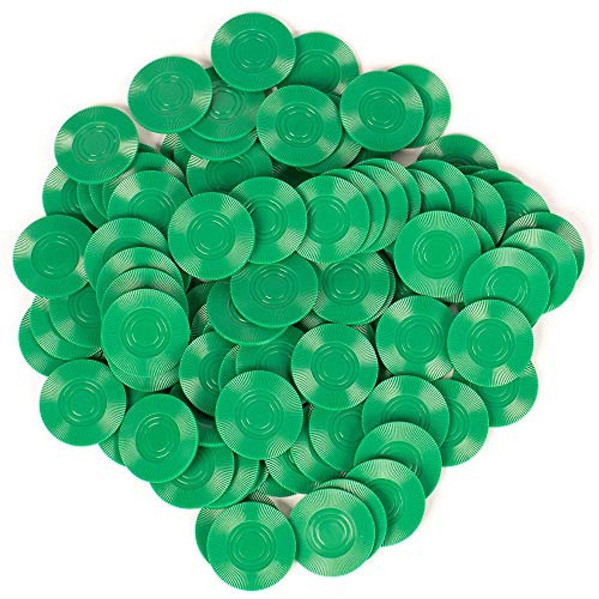 Brybelly 100-pack Interlocking Poker Chip Set - 2 Gram Lightweight Plastic Chips for Texas Hold Em Poker, Card Games, Casino Night, Mathematics Counting Learning, Large Bingo Markers (Green)