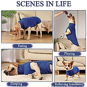 ROZKITCH Dog Winter Coat Soft Pullover Pajamas, Pet Windproof Warm Cold Weather Jacket Vest Cozy Onesie Jumpsuit Apparel Outfit Clothes for Small, Medium, Large Dogs Walking Hiking Travel Sleep Blue