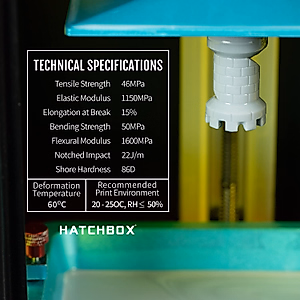 HATCHBOX 3D Printer Resin, High Precision Non-Brittle 405 nm UV Curing Photopolymer for LCD DLP Printing, 500ml Bottle – Transparent Blue