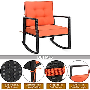 Bed Bath & Beyond Patio Rocking Chair Outdoor Glider Rattan Rocker Chair Turquoise