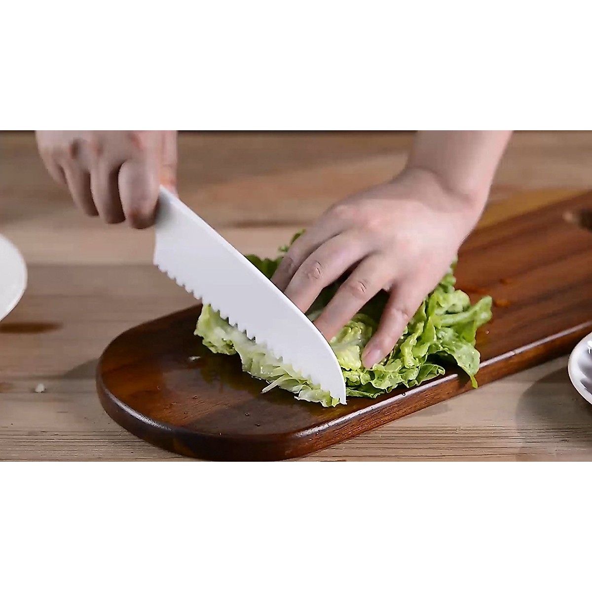 ONUPGO Knives for Kids 6-Piece Nylon Kitchen Baking Knife Set: Plastic Knife Set Children's Cooking Knives Colors/Firm Grip, Serrated Edges, BPA-Free Kids' Knives