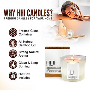 All-Natural Scented Soy Wax Eucalyptus Cedarwood Candle | Large Eight Ounce Single Wick | Long Burn time | HHI Candles