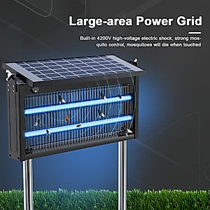 Solar Bug Zapper Outdoor / Indoor Waterproof, High Powered 4200V Mosquito Killer,Camping,Patio,Garden Insect Repellent Charging Killing Artifact