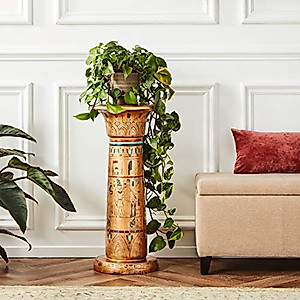 Design Toscano Golden Pedastal of The Egyptian Kings Sculptural Column, full color