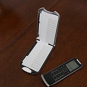 Home-X - Retro Style Flip Open A-Z Address Book, Hardcover Classic Design with Alphabetical Tabs for Optimal Organization, Silver Finish