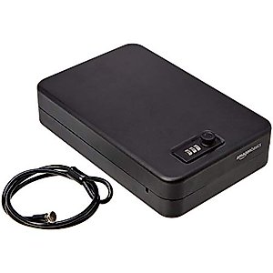 Amazon Basics Portable Security Case Lock Box Safe, Combination Lock, XXL, Black