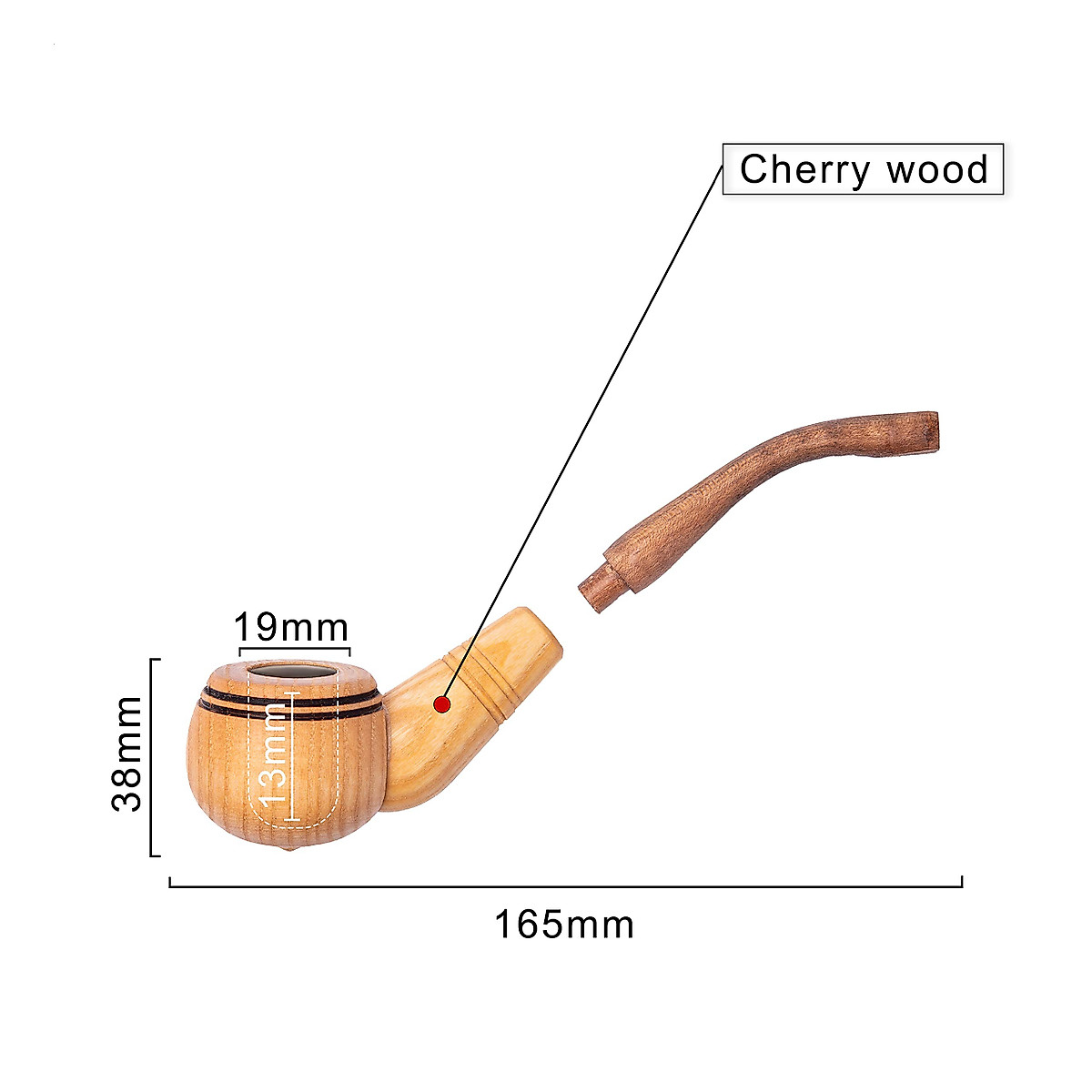 Dr. Watson - Wooden Tobacco Pipes, Set of 3, Classic Shape, Handmade from Natural Wood