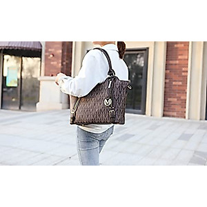 MKF Collection Crossbody Tote Bag for Women - PU Leather Top-Handle Satchel Shoulder Handbag