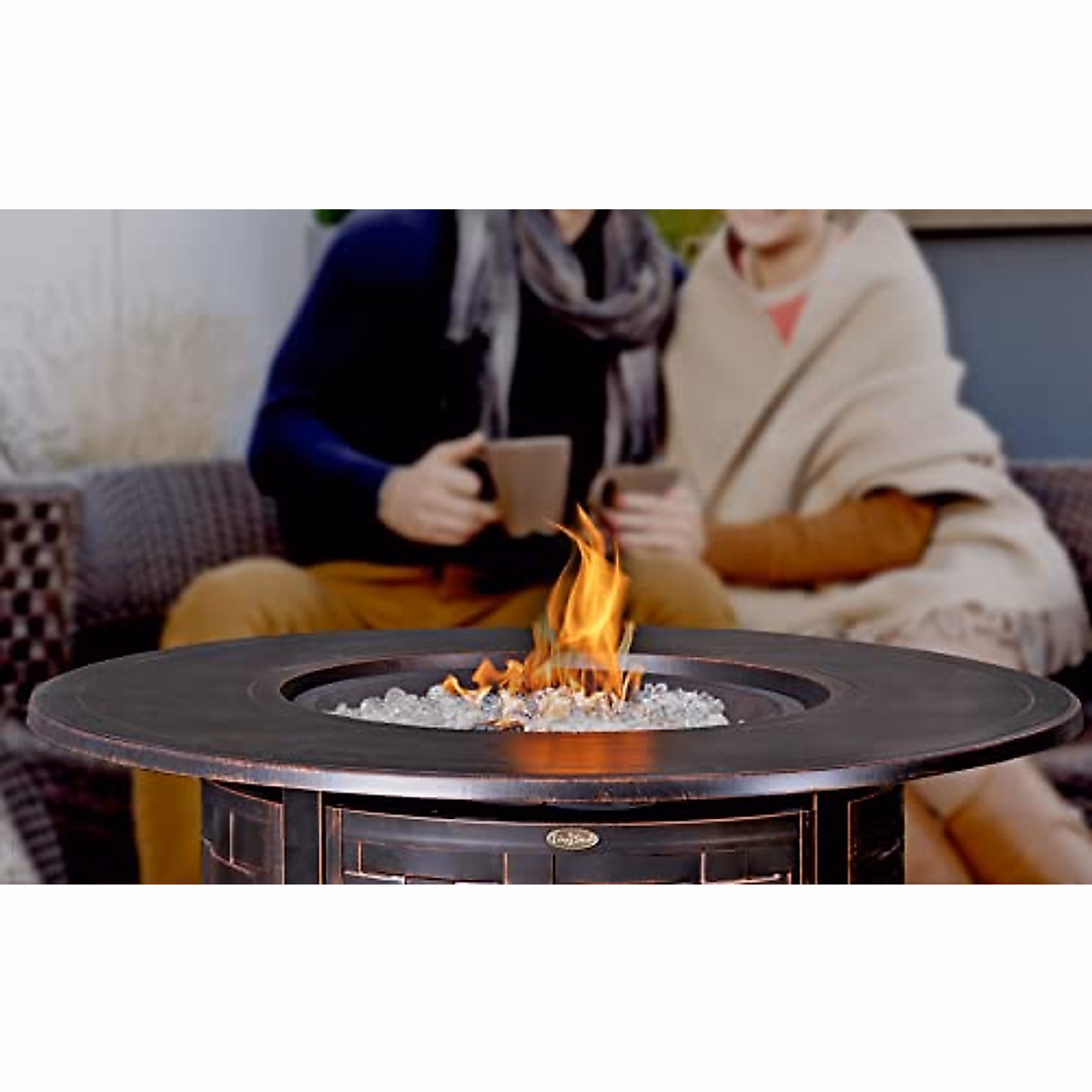 Fire Sense 62365 Premium Sparkling Reflective Tempered Fire Glass for Outdoor Fireplace Gas or Propane Fire Pits Easy to Install & Stimulate Viewing Experience - 10 Lbs - Crystal Clear