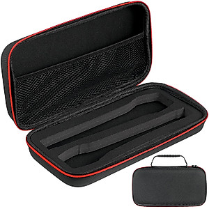 Vaguelly Wireless Microphone Case: Hard EVA Case for Handheld Microphone Dual Mic Bag Microphone Hard Carrying Travel Case, Black,Red, 30x15cm