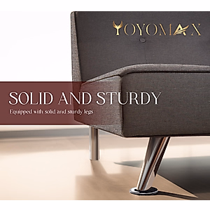yoyomax Futon Sofa Bed Couch, Convertible Sofa Bed- Breathable Fabric Folding Sofa Bed Easy to Clean-Ideal for Bedroom, Living Room, Apartment and Office-Compact Design for Spacing Saving