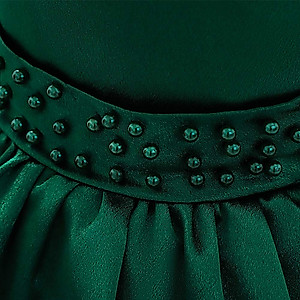 Flower Toddler Baby Girls Dress Formal Bowknot Tutu Backless Ruffle Puffy Tulle Gowns Princess Wedding Communion Christening Baptism Pageant Birthday Lace Party Wear Green 4-5T