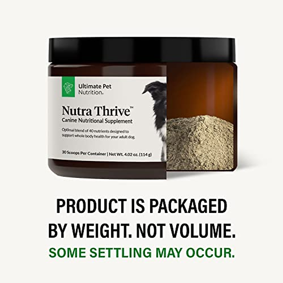 ULTIMATE PET NUTRITION Nutra Thrive™ Canine 40 in 1 Nutritional Supplement for Dogs, Powder Supplement for Dogs, Digestion and Immune Support 30 Servings