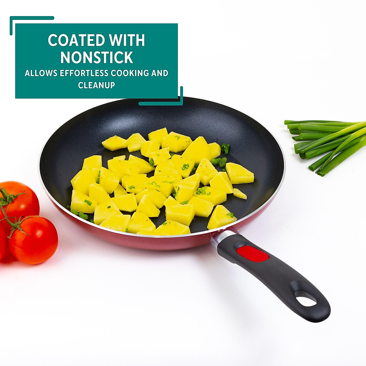 Mirro A79605 Get A Grip Aluminum Nonstick Fry Pan Cookware , 10-Inch, Red