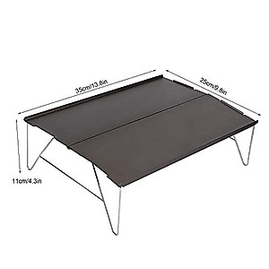 FECAMOS Hiking Table, Aluminium Alloy Picnic Table Portable for Hiking for BBQ for Families