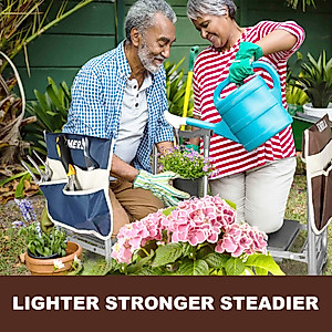 Aimerla Foldable Garden Kneeler Seat Heavy Duty [Upgraded Widened Thick Kneeling Pad] Garden Stool with Large Garden Tool Bags with Pockets - Portable Garden Bench Gardening Gifts for Parents