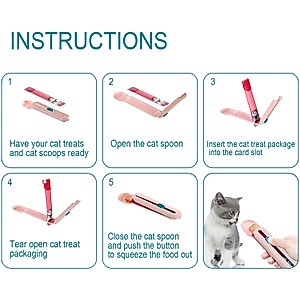 wiyici Cat Wet Treats Dispense Spoon，Treat Squeeze Spoon， Feeding & Watering Supplies Wet Cat Food Storage pet Food Spoon(Blue and Yellow)