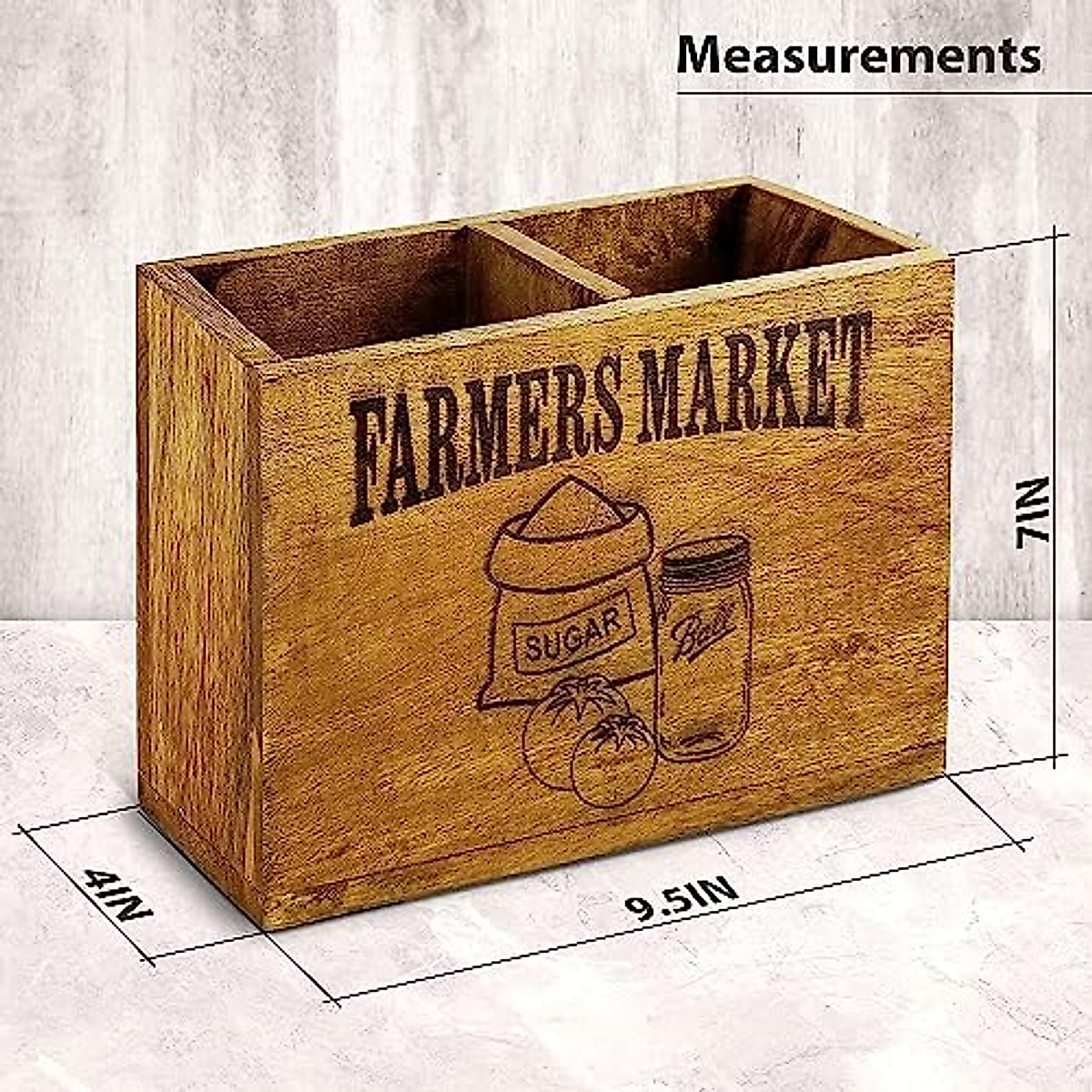 Wood Utensil Holders For Kitchen Farmhouse Utensil Holder For Countertop