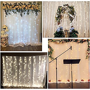 White Backdrop Curtains for Parties Sheer Tulle Backdrop Curtain for Wedding Birthday Party Ceremony Photo Backdrop Curtain for Home Decoration 10'W x8'H
