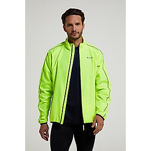 Mountain Warehouse Force Mens Reflective Water-Resistant Running Jacket Yellow Small