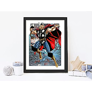 Superhero Posters for Boys Room - 8x10 Inches Set of 9 UNFRAMED - Superhero Wall Art - Superhero Wall Decor - Superhero Comics Characters for Boys Room Nursery Kids Rooms Bedrooms Toddlers Teens Bathrooms Girls Rooms by EOM Art & Design