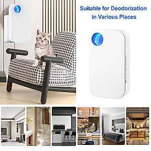KLVEU Air Ionizer Purifier for Home Plug in,Odor Eliminator Machine for Home Portable and Quiet Ionizer Odor Eliminator for Bedroom Toilet Office Kitchen and Pets (2pcs), small, white2, CYJ-4-2