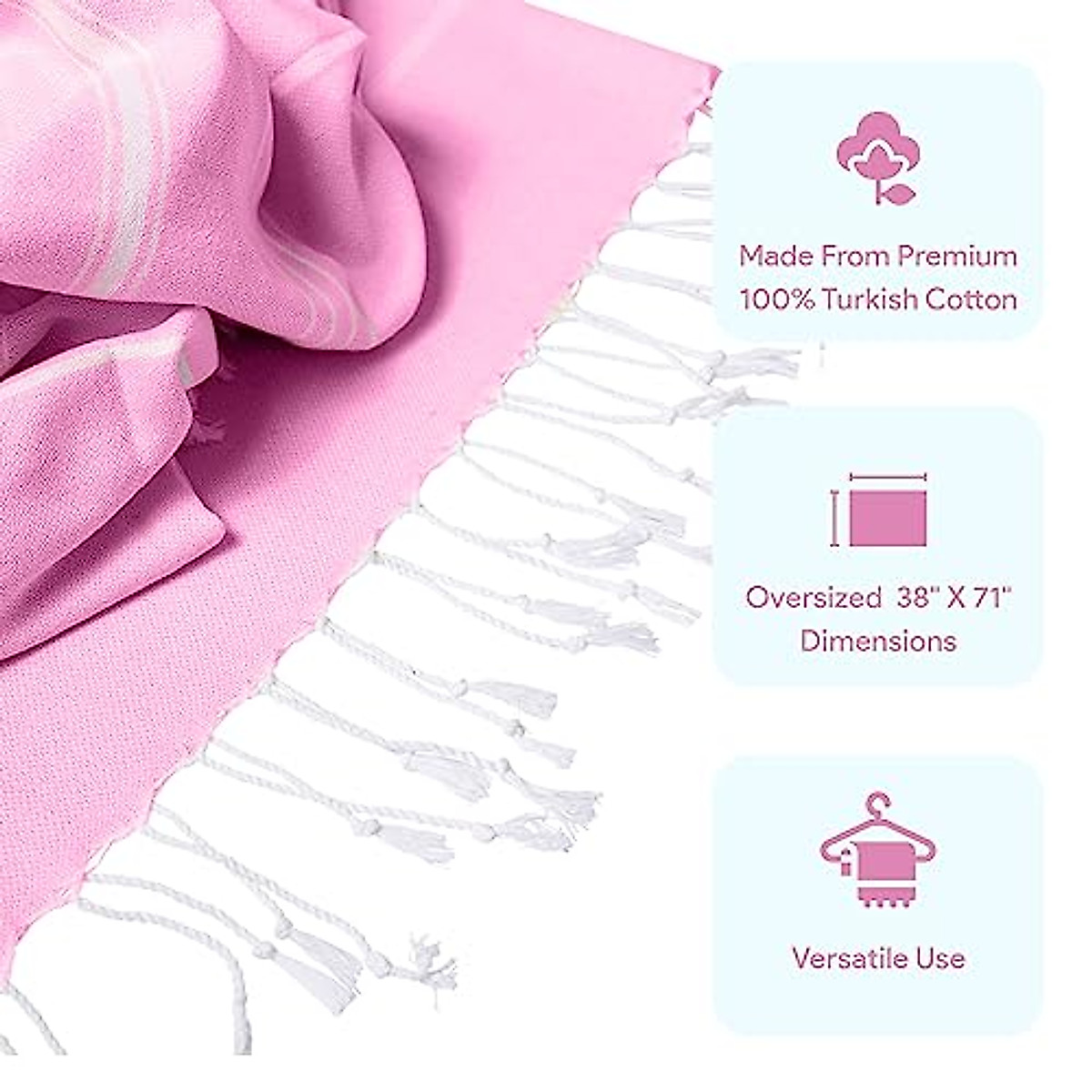 CASAVERSE Turkish Beach Towel, 100% Cotton Quick Dry Sand Free Beach Towels, Travel Turkish Towel