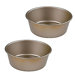 BAFAFA 2pcs Burger Mold Molde Para Pastel Pizza Oven for Home Toaster Oven Pans Round Cake Tin Steel Baking Pan Loaf Tin Ovenware Mold DIY Mold Meatloaf Breads Molds Golden Household Tray Pan