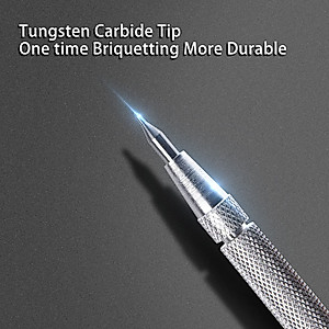 4 Pack Tungsten Carbide Scriber with Magnet, Aluminium Etching Engraving Pen with 8 Replacement Marking Tip, Great for Glass/Ceramics/Metal Sheet
