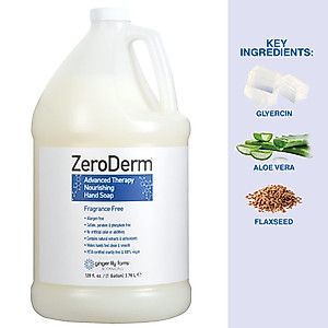 Ginger Lily Farms Botanicals ZeroDerm Advanced Therapy Nourishing Liquid Hand Soap Refill 100% Vegan Cruelty-Free Fragrance-Free, Unscented, 128 Fl Oz