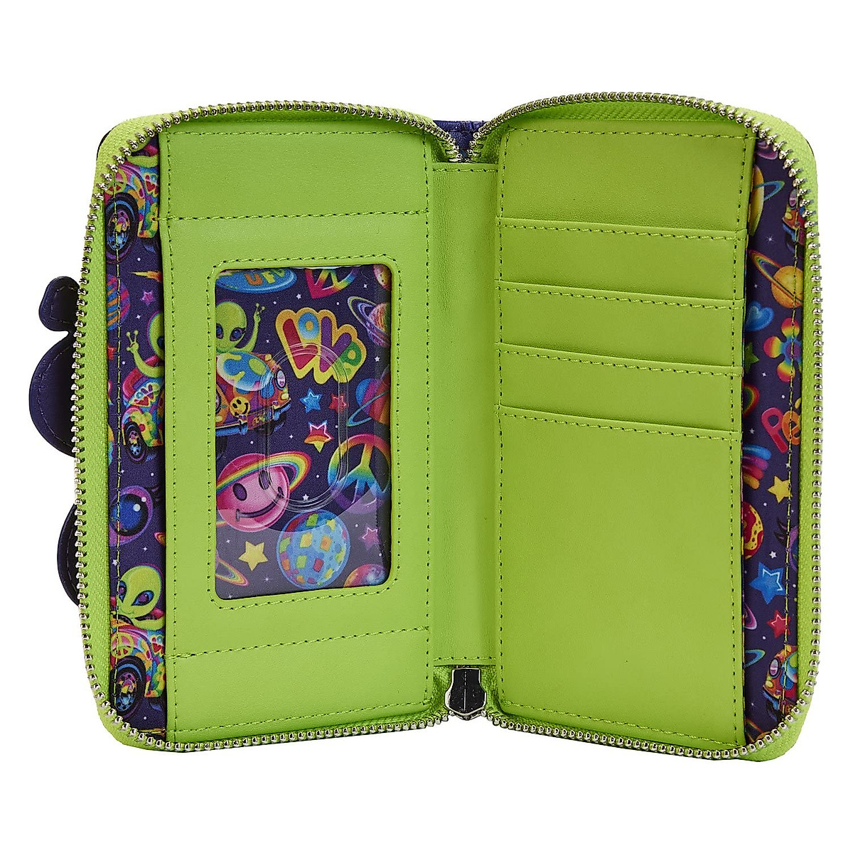 Loungefly Lisa Frank Cosmic Alien Ride Zip Around Wallet