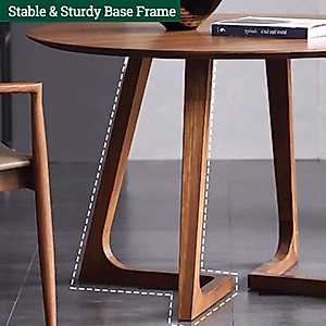 TopJia Mid Century Modern Dining Table,Round Solid Wood Kitchen & Dining Room Tables,Rustic Pedestal Table Small Leisure Coffee Table for 2,4 People(24'' Lx24'' Wx24'' H, Brwon)