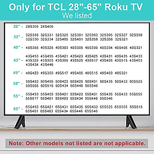 TV Legs for TCL Roku 28inch 32inch 40inch 43inch 49inch 50inch 55inch 65inch TV Stand Legs,Replacement Legs for TCL Roku TV 32S359 49S515 50S453 55S455 with Screws Set,Remote Holder & Instructions