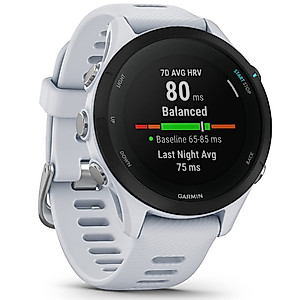 Garmin 010-02641-21 Forerunner 255 Music GPS Smartwatch Whitestone Bundle with 2 YR CPS Enhanced Protection Pack