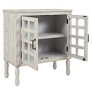 Signature Design by Ashley Falkgate Cottage Farmhouse Accent Cabinet, White