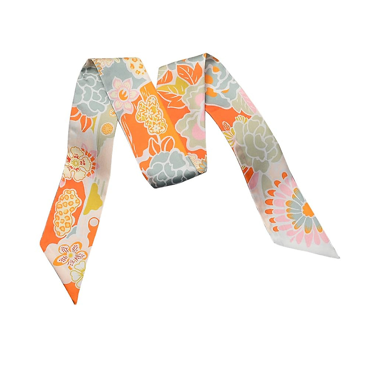 JERLA 100% Mulberry silk Scarf Head Hair Ribbon Handbag Handle wrap Tie Bundle Scarf Neckerchief Scarf for women