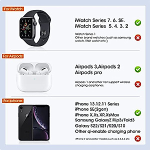 Wireless Charger, 3 in 1 Wireless Charging Station for iPhone 14/13/12/11/Pro/Max/Mini, Fast Wireless Charging Dock with 18W Adapter, Wireless Charger Stand for Apple Watch Series/Airpod 3/pro/2