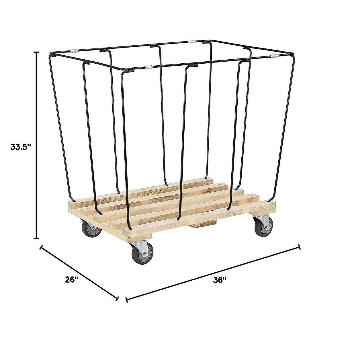 Global Industrial 12 Bushel, Canvas Basket Bulk Truck, 36" L x 26" W x 33-1/2"H, Unassembled